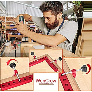 90 Degree 5.5" Aluminum Corner Clamps for Woodworking - 4 Pack Positioning Clamping Squares for Boxes, Cabinets, Drawers