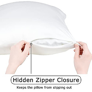 Pillowcase for Acne Prone Skin - Anti-Acne Copper Infused Bamboo Pillow Case 1pc, Hypoallergenic Vegan Silk Pillowcase Queen Size 20x30, Cooling Silky Satin Pillow Cases for Hair and Skin No Bacteria