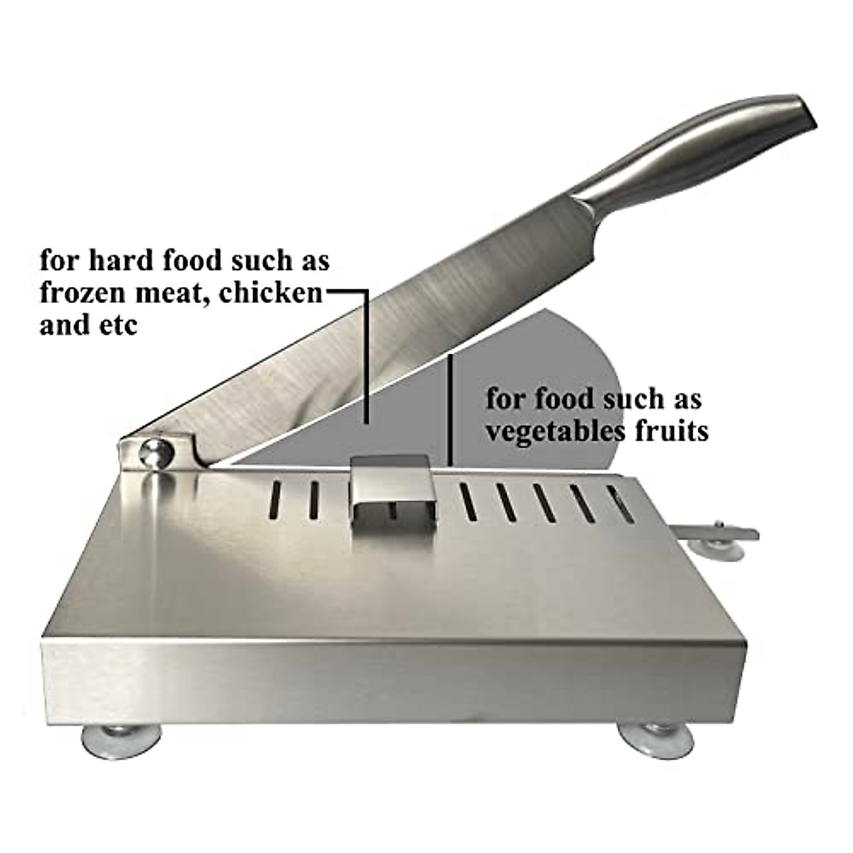 Frozen Meat Cutter Manual Slicer Chopper 10.4inch Stainless Steel for Rib Beef Mutton Vegetable Whole Chicken