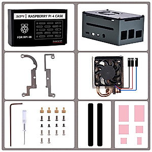 GeeekPi Metal Case for Raspberry Pi 4, Pi 4 Case with Ultra Thin ICE Tower Cooler for Raspberry Pi 4 Model B (Black)