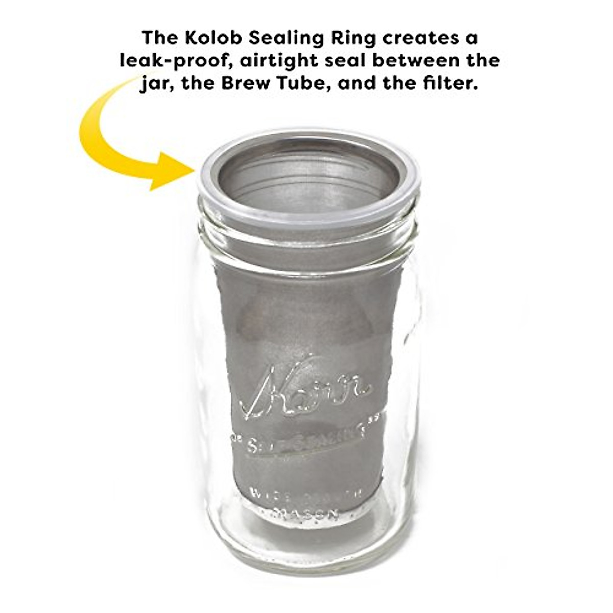 Brew Tube - Cold Brew Coffee Maker - 1 or 2 Quart Stainless Steel Mesh Reusable Filter for Wide Mouth Glass Mason Jar