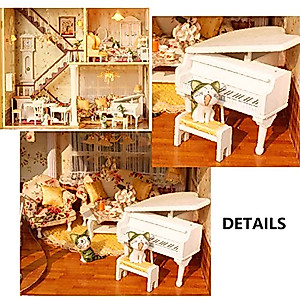 MAGQOO 3D Wooden Dollhouse Miniature DIY House Kit Tiny Mini House Kit DIY Dollhouse Miniature Kit Music Box and Glue Included(House of Fairy Tales)
