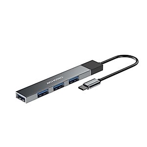 Achoro 4 Ports Multiple USBC Hub - Premium Quality Aluminium Alloy Type C to USB C Adapter for Mac, iMac Pro and Other Type C Computers, High-Speed USB Port Expander & USB C HUB (USB C Space Gray)