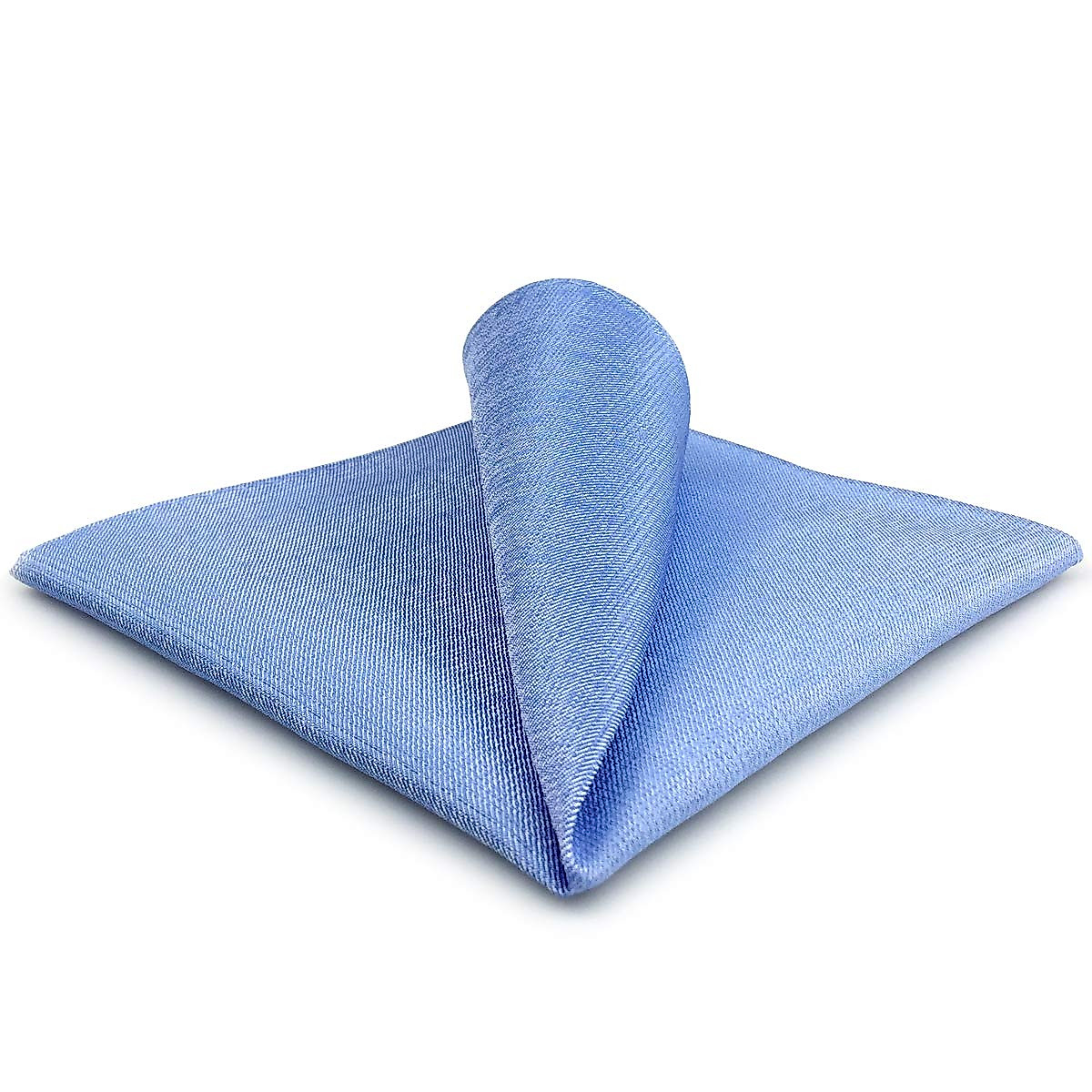 SHLAX&WING Solid Light Blue Azure Silk Pocket Squares for Men Business Wedding