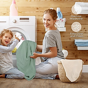 Yoofoss Muslin Crib Sheets for Boys Girls 100% Cotton Fitted Baby Crib Sheet 2 Pack Soft and Breathable for Standard Crib Mattress & Toddler Mattress 52"x28" Apricot&Green