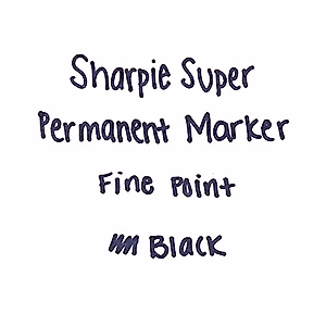 SHARPIE 33666Pp Super Permanent Markers Fine Point Black 6/Pack