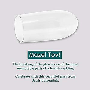 Jewish Wedding Chuppah Breaking Glass-Wedding Engagement Gift-Color Glass Vessel for Groom-Velvet Bag-Designer by Jewish Essentials
