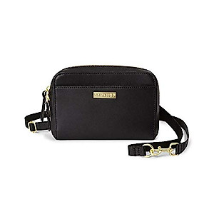 Skip Hop Adjustable Greenwich Easy-Access Convertible Hip Pack, Vegan Leather, Black, One Size(Pack of 1)