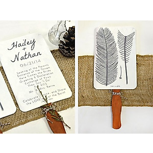 100 Sticks - Wavy 8 Inch Jumbo Wood Fan Handles Wedding Fan Sticks (Brown)