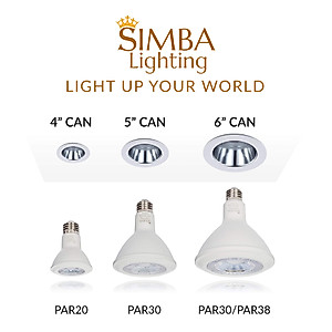 Simba Lighting LED PAR20 Light Bulb 6W 38deg Spotlight Dimmable (4-Pack) for Indoor Recessed Can, Range Hood and Outdoor PAR 20, 120V E26 Base, 40W to 50W Halogen Replacement, 3000K Soft White