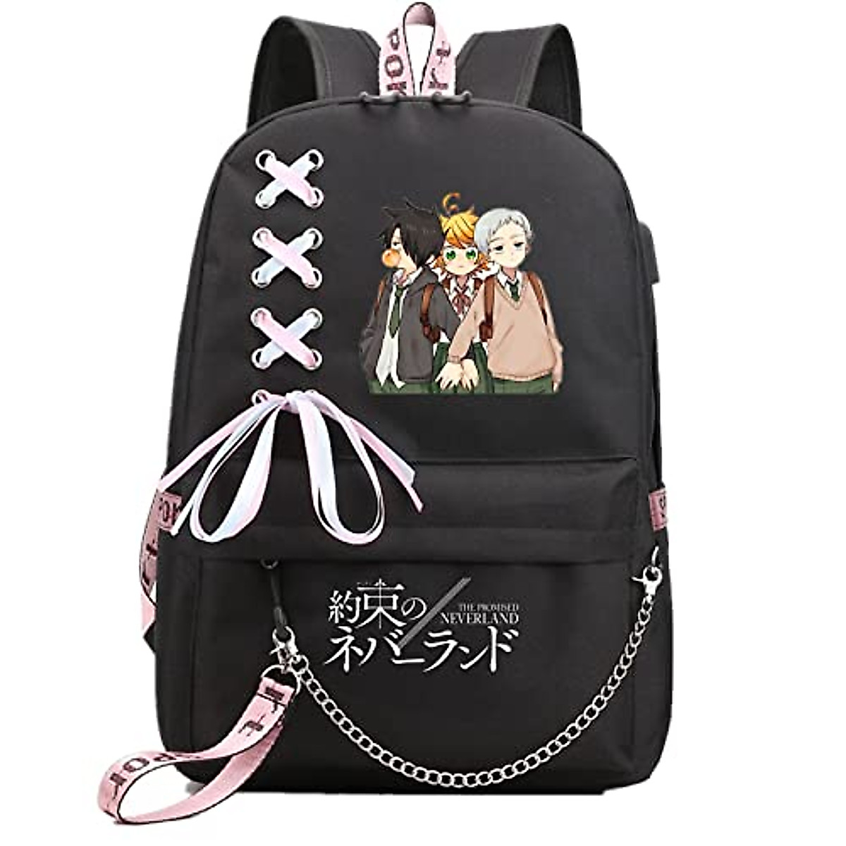 ISaikoy Anime The Promised Neverland Backpack Shoulder Bag Bookbag Student School Bag Daypack Satchel 12