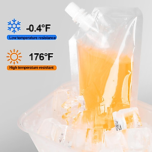 Reusable and Concealable Cruise Sneak Flask, Liquor Pouches Drinking Flasks Kit, Rum Runner Plastic Bags for Sneak Booze, BPA-Free (8OZ-10PCS+Funnel)