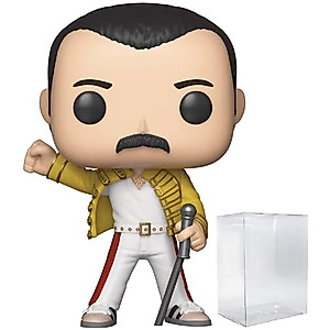 POP Queen - Freddie [Mercury] Wembley 1986 Funko Pop! Vinyl Figure (Bundled with Compatible Pop Box Protector Case), Multicolored, 3.75 inches