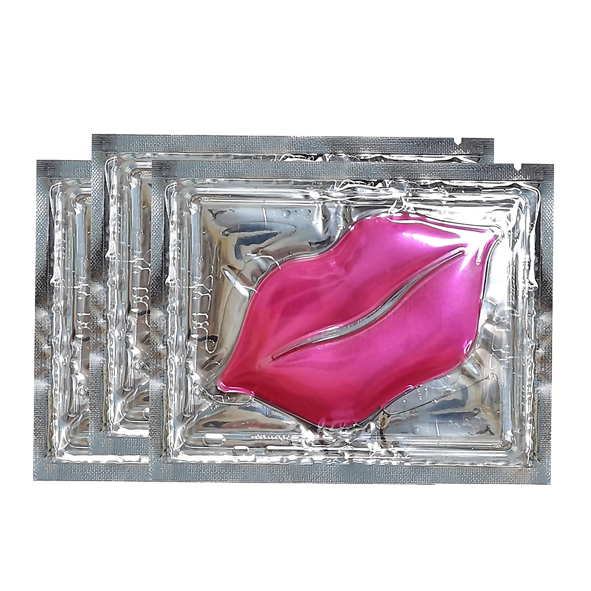 Reengull 30 PCS Lip Mask Collagen Lip Masks Sheet for Dry Lips, Gel Lip Mask Pack for Remove Dead Skin, Moisturizes and Lightens Lip Lines, Pink