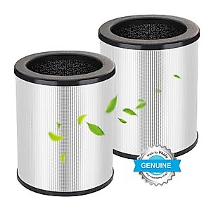 (2 PACK) KJ50 Replacement Filter Compatible with Vhoiu KJ50 Air Purifier Black/White, 360° Rotating 3-in-1 Filter of H13 True HEPA Filter, (Official Original Filter, Not Suitable for Other Models)