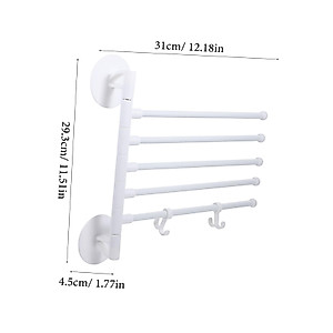 IMIKEYA 1 Set Towel Racks for Bathroom Wall Mounted Clothes Drying Rack Coat Hangers Towel Bar Towels Swivel Towel Rack Hand Towel Racks for Bathroom Bath Towel Rack Towel Rod White Rubber