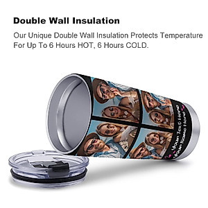 Personalized Picture Tumbler for Men Women,Gift for Dad Mom Families Friends,Custom Photo Image & Text Travel Mug,Insulated Stainless Steel Coffee Cup,Multi Color