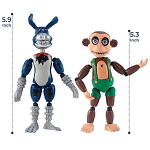 Toysvill 8pcs Inspired by Game Five Nights Toys | Set Candy's FNAF Action Figure [Sheep, Cindy Cat, Happy Frog, Mr. Hippo, Nightmare Bonnie, Turtle Swordsman, Chester Chimpanzee, Reindeer]