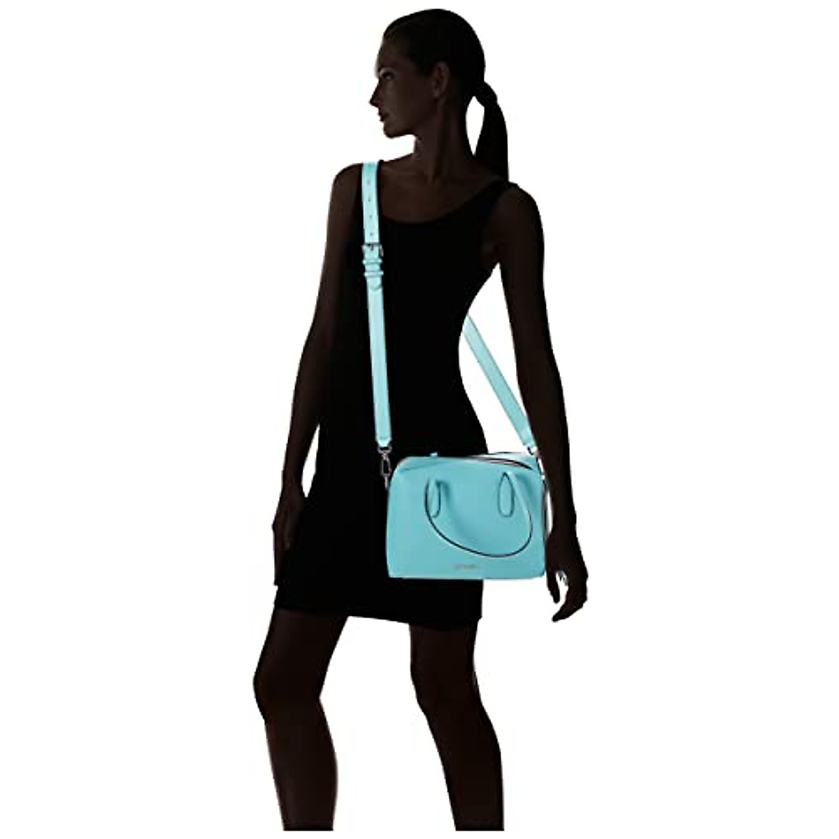 Calvin Klein Brenda Top Zip Satchel, Turquoise