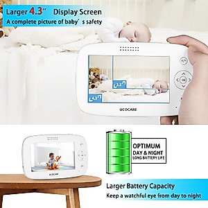 Baby Monitor with Camera and Audio 【2022 Upgraded】, Video Baby Monitor with Night Vision, Baby Camera Monitor, Baby Monitors, PTZ, Motion Detection, Auto Tracking, Temperature Monitor, 2-Way Talk