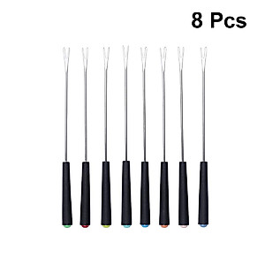 OSALADI Stainless Steel Fondue Forks Cheese Fondue Fork Stainless Steel Fruit Forks Fondue Forks Set Bbq Forks Roasting Sticks For Hot Pot Barbecue (Handle Random Color)