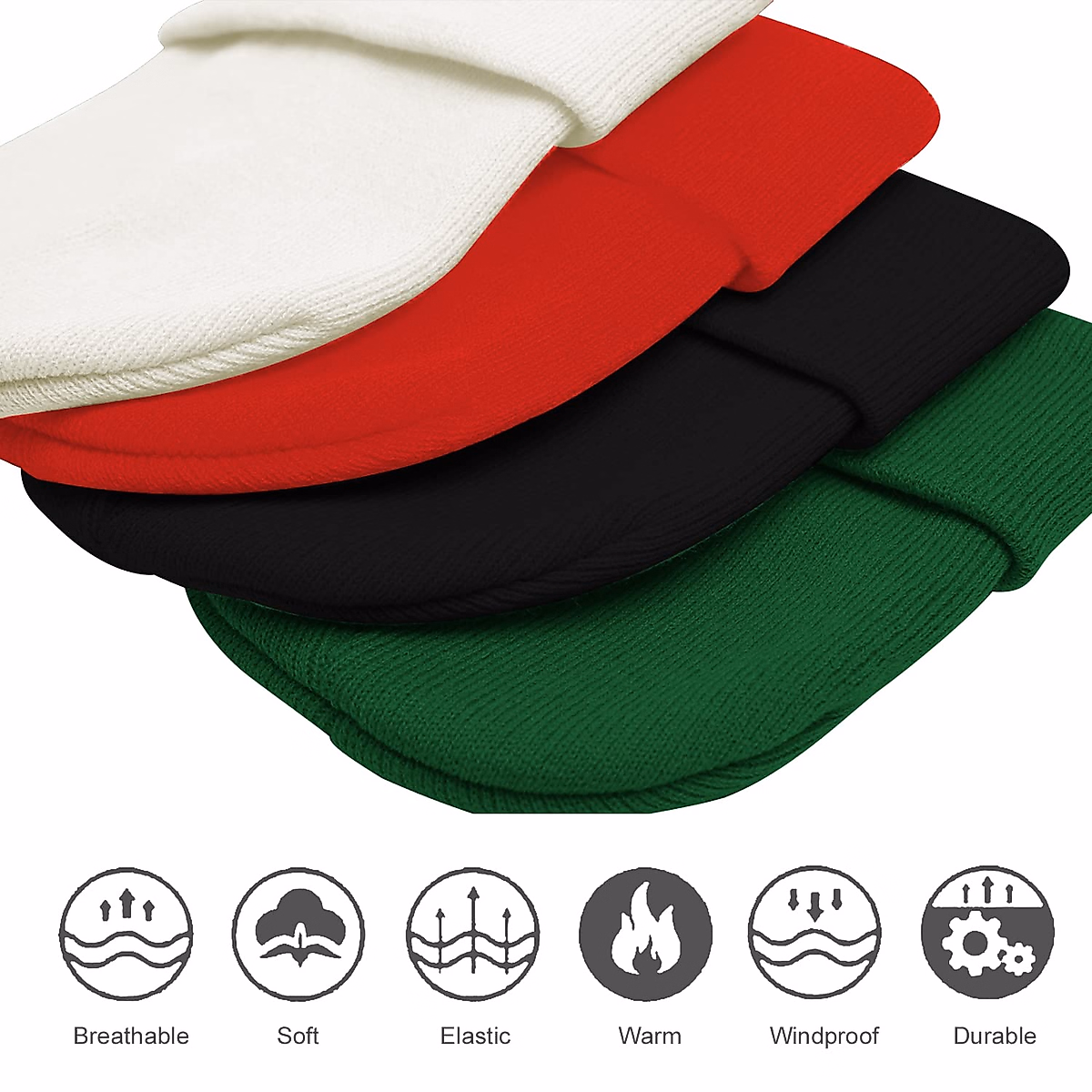 UTTPLL Baby Boy Girl Knit Warm Baby Hats Thick Soft Toddler Beanies Slouchy Ribbed Cuffed Beanie for Boys Girls Green One Size