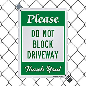 SmartSign Do Not Block Driveway Sign, Please Do Not Block Driveway Thank You Sign | 10" x 14" Engineer Grade Reflective Aluminum