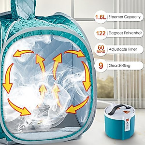 amocane Portable Steam Sauna with 1000W Steam Generator, Personal Foldable Saunas Tent for Home Spa, 60 Minute Timer & Remote Control (L 33.5" x W 32.3" x H 41.7", Green)