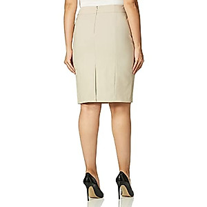 Calvin Klein Women's Straight Fit Suit Skirt (Regular Sizes), Khaki, 16 Plus