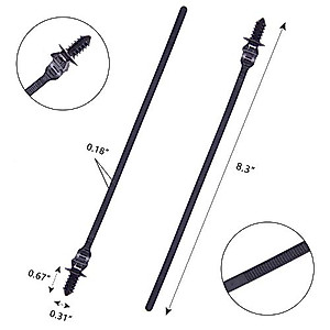 80 Pack Nylon Push Mount Cable Zip Tie, 8.3"x0.18" Heavy Duty Nylon Push Mount Self Locking UV Resistant Assortment for Indoor Wire Tying (Black)