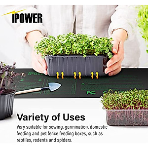 iPower 48" x 20.75" Seeding Heat Mat with Thermostat Temperature Adjustable Knob Durable Warm Hydroponic Plant Germination Starting Pad, Black