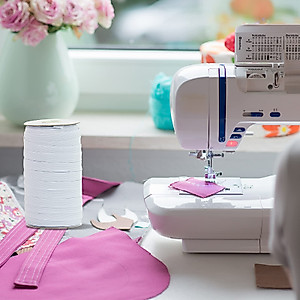 Flat Elastic Band for Sewing, 1/2 inch 50 Yards High Elasticity White Elastic Cord Elastic Rope Knit Elastic Spool for Sewing DIY Crafts(White,1/2 Inch * 50 Yard)