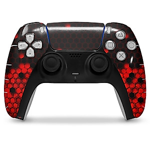 WraptorSkinz Skin Wrap compatible with Sony PS5 DualSense Controller HEX Red (CONTROLLER NOT INCLUDED)