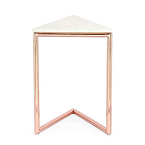 Christopher Knight Home Corral Side Table, Rose Gold + White