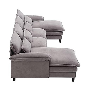 Symmetrical U Shaped Modular Sectional Sofa Cloud Couch, 6 Seater Oversized Convertible Sleeper Couch with Double Chaise & Memory Foam, Deep Seat Corner Sofa&Couches for Living Room Office