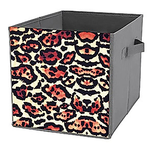 Cute Animal Print Storage Bin Foldable Cube Closet Organizer Square Baskets Box with Dual Handles