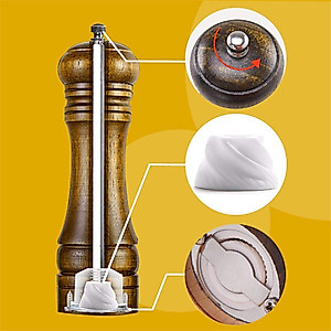 solid wood oak grinder restaurant pepper manual grinding powder pepper grinding kitchen seasoning tool (8 inch)