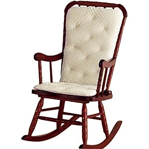 Baby Doll Bedding Heavenly Soft Adult Rocking Non-Slip Chair Pads - Two-Piece Rocking Chair Cushion Pads for Adults - Machine Washable, For Home Application - Rectangular (Ivory)
