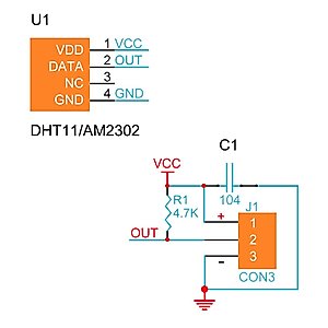 UMLIFE 5PCS Hygrometer Thermometer Sensor DHT22 Digital Temperature and Humidity Module AM2302 Temperature Humidity Gauge Monitor for Electronic Practice DIY Replace SHT11 SHT15