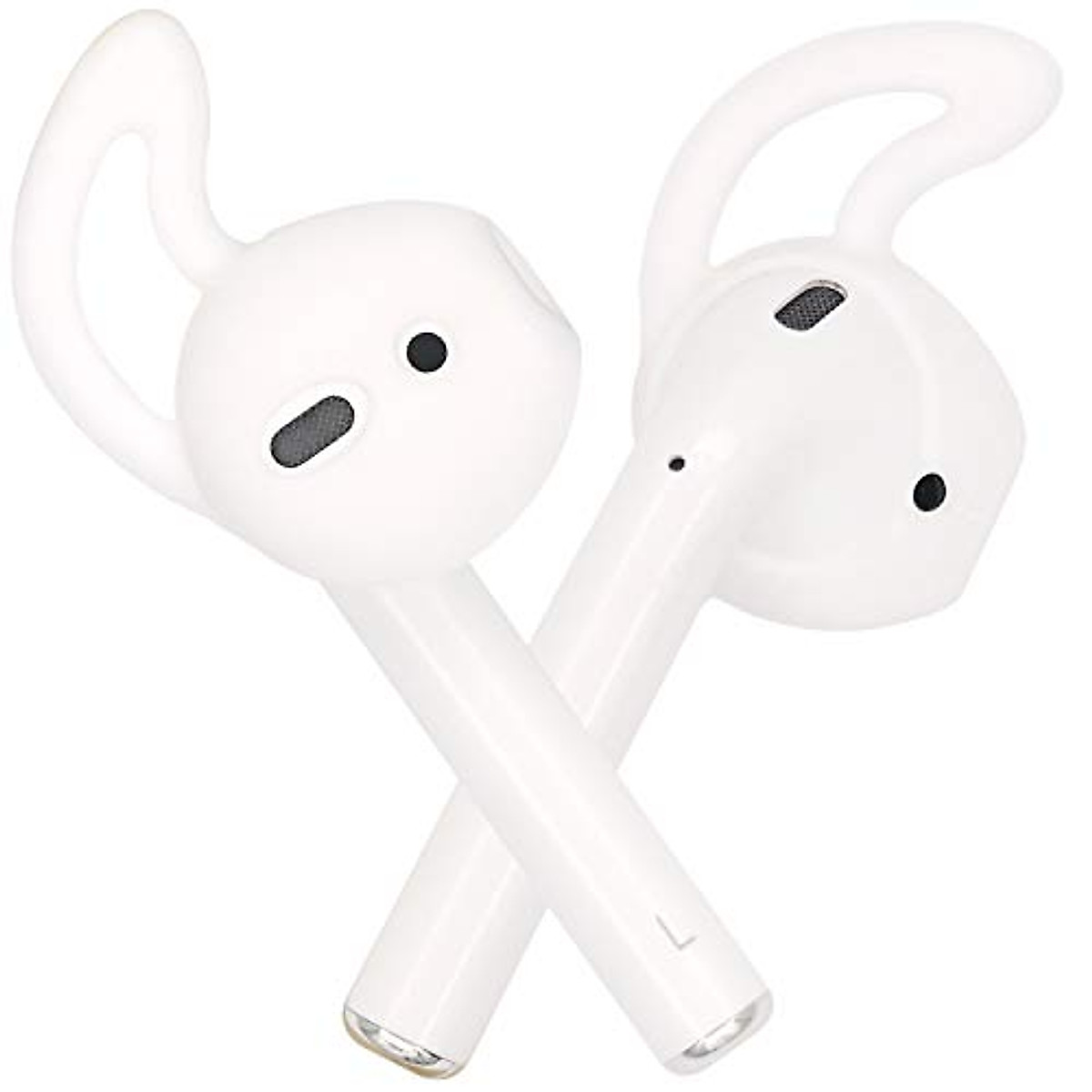 ALXCD Earbud Cover Replacement for Airpod, 2 Pairs [Fit in Case] Ultra Thin Earbud Covers & 2 Pairs [Anti Slip] Silicone Ear Tips, Fit for Airpod Headphone (4T+4S)[White]