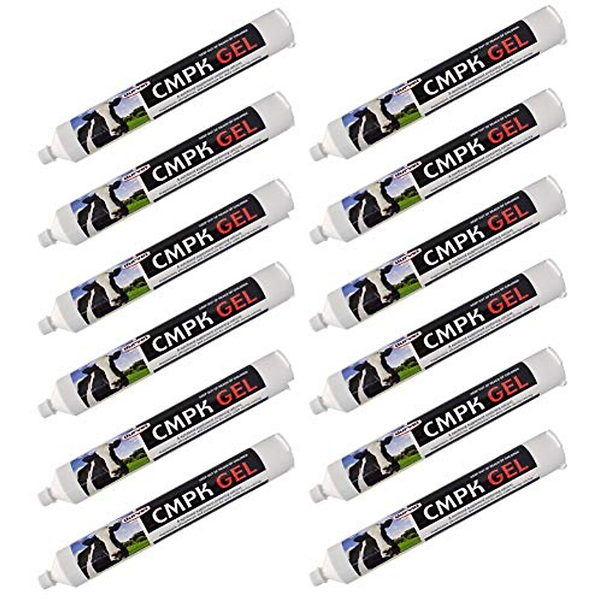 Durvet CMPK Gel (Case of 12). Concentrated Calcium-Mineral Supplement for Cattle. Helps Prevent Milk Fever in Dairy Cows When Calving. Convenient Easy-Dose Oral Gel. Safe. No Withdrawal. 300 ml Tube.