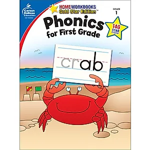 Carson Dellosa Phonics for First Grade Workbook―Writing Practice, Tracing Letters, Writing Words With Incentive Chart and Motivational Stickers (64 pgs) (Home Workbooks)