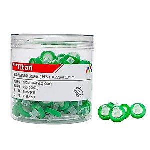ADAMAS-BETA 100pcs Syringe Filters,Syringe Lab Filters, PES (Polyethersulfone) 13mm Diameter 0.22μm Pore Size,Non Sterile Filtration,Green