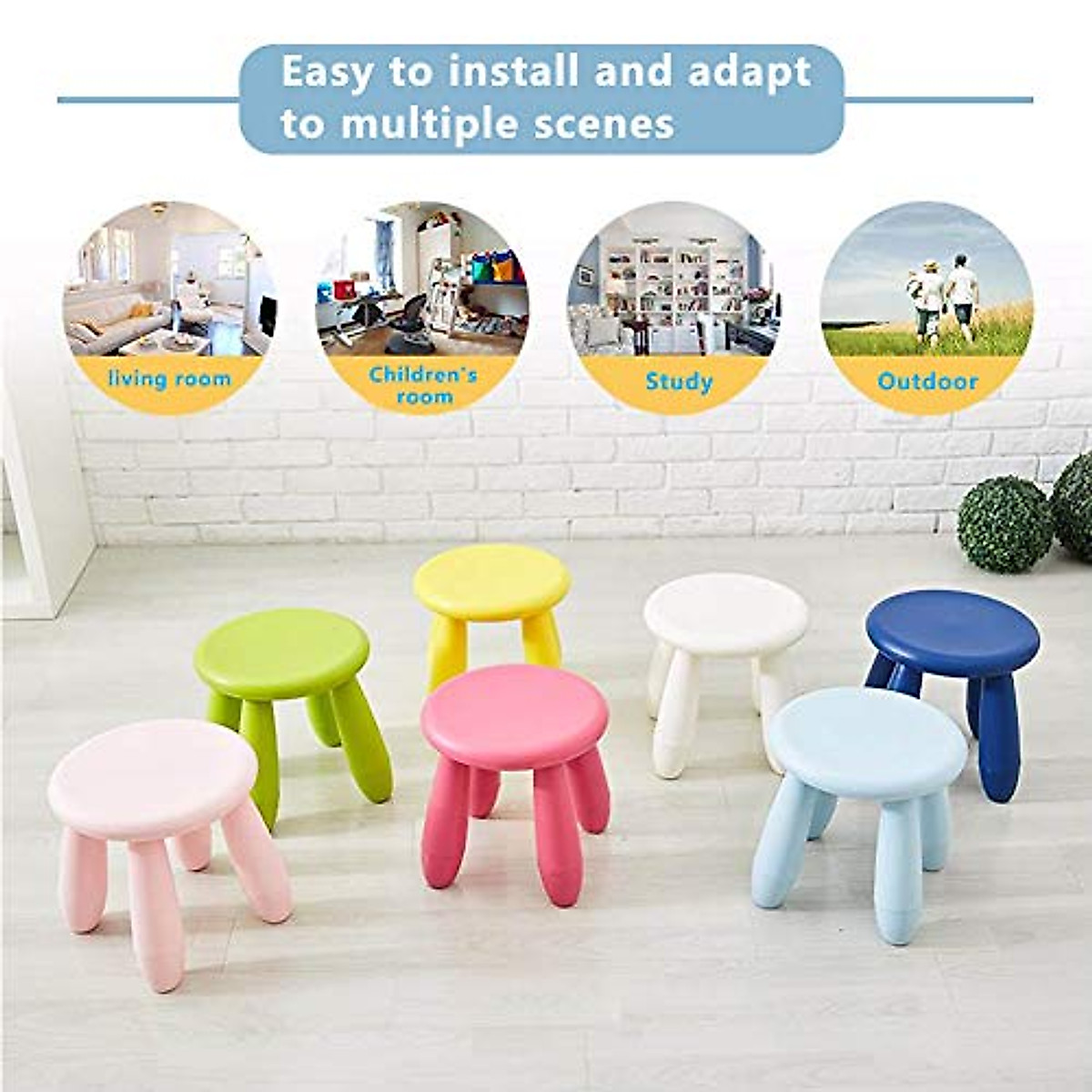 Kids Step Stool, Kindergarten Study Stools, Lightweight Footstools are Sturdy and Durable, Very Suitable for Use in The Kitchen, Bathroom and Bedroom(Light Blue)…