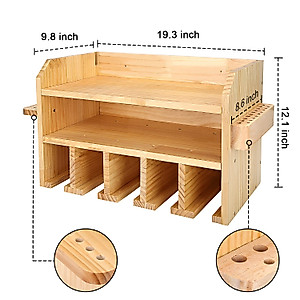 Power Tool Storage, Power Tools Organizer, Cordless Drill Charging Station Wall Mount Five Drill Holder with Screwdriver Rack and Drill Bit Rack Garage Storage Tool Organizer