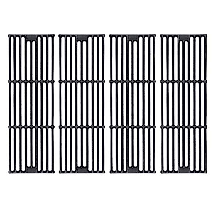GGC Grill Grates Replacement for Chargriller 3001, 5050, 3008, 3030, 3725, 4000, 5252, King Griller 3008, 5252 and Others, 4 PCS Dumb Light Cast Iron Cooking Grid Grate(19 3/4" x 6 3/4" Each)