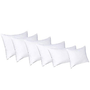 L' COZEE Premium Feather and Down Pillow Insert, Decorative Throw Stuffer Inserts, Hypoallergenic, Cotton Cover, White (17x17)'