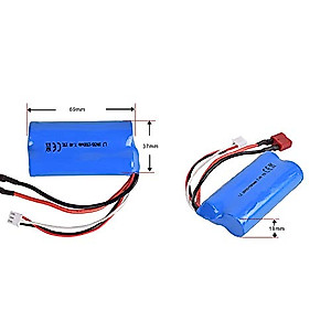 HHZ 2 pcs 7.4V 1500Mah T Plug li-on Battery for Wltoys 12428 12423 RC Toy Car