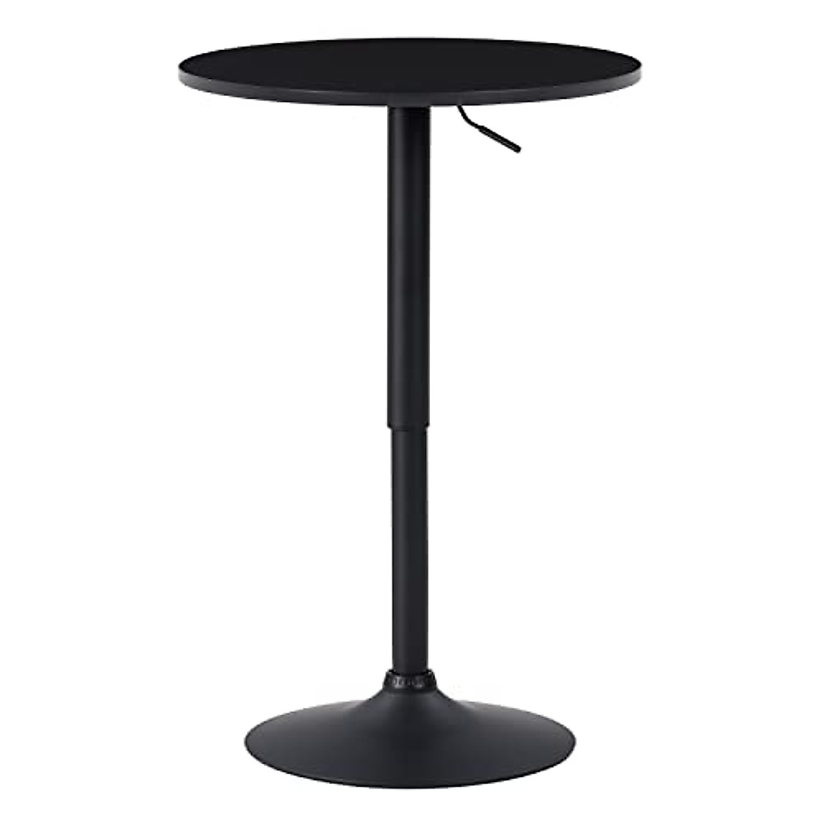 CorLiving Round Adjustable Swivel Black Metal Base Pedestal Dining Table
