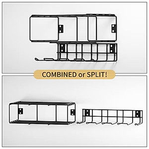 OMNINOVA Power Tool Organizer, 2 Pack Garage Tool Organizers and Storage with Screwdriver Holder, Drill Holder Wall Mount, Heavy Duty Metal Tool Shelf, Utility Storage Rack for Cordless Drill